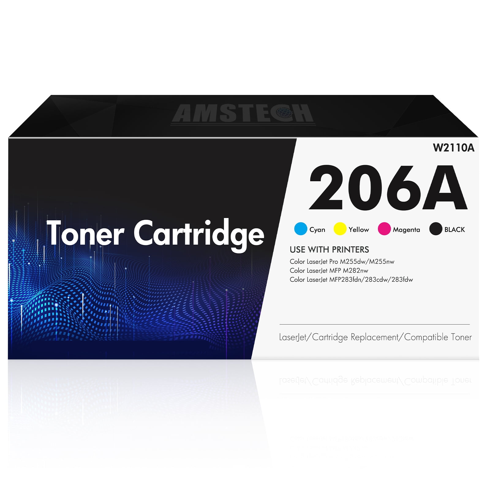 Amstech 8-Pack Compatible Toner for HP 206A W2110A W2111A W2112A W2113A ...