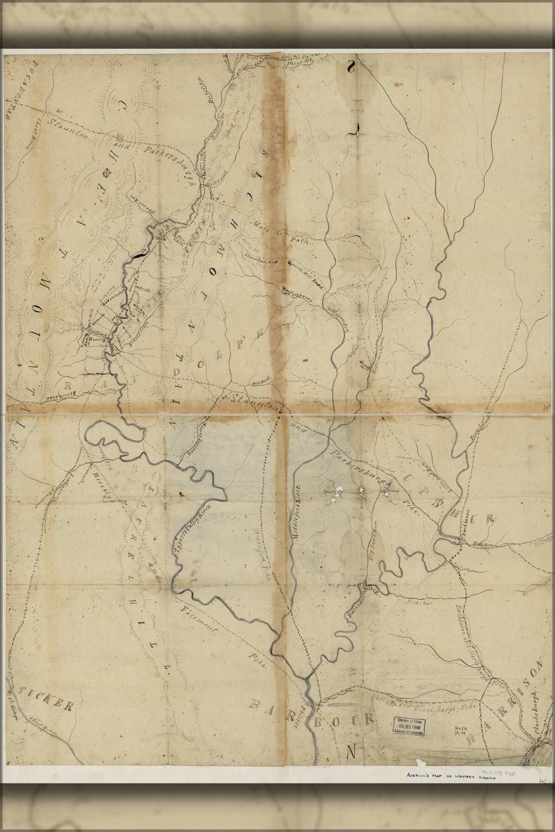 24"x36" Gallery Poster, Averill's map of western Virginia 1861 ...
