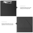 Topbathy Black PU Leather Document Organizer with Writing Pad Ideal for ...