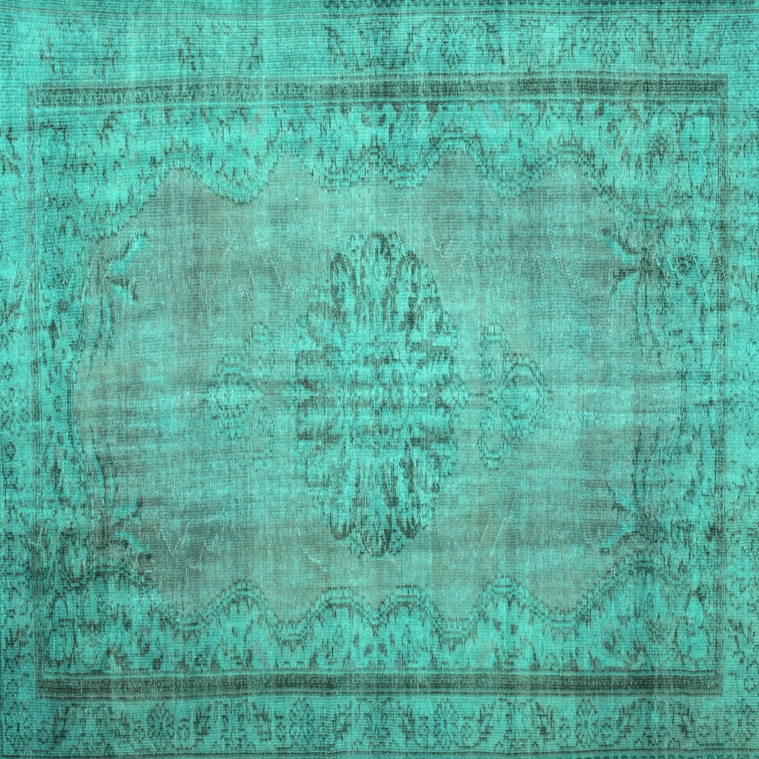Ahgly Company Machine Washable Indoor Square Persian Turquoise Blue ...