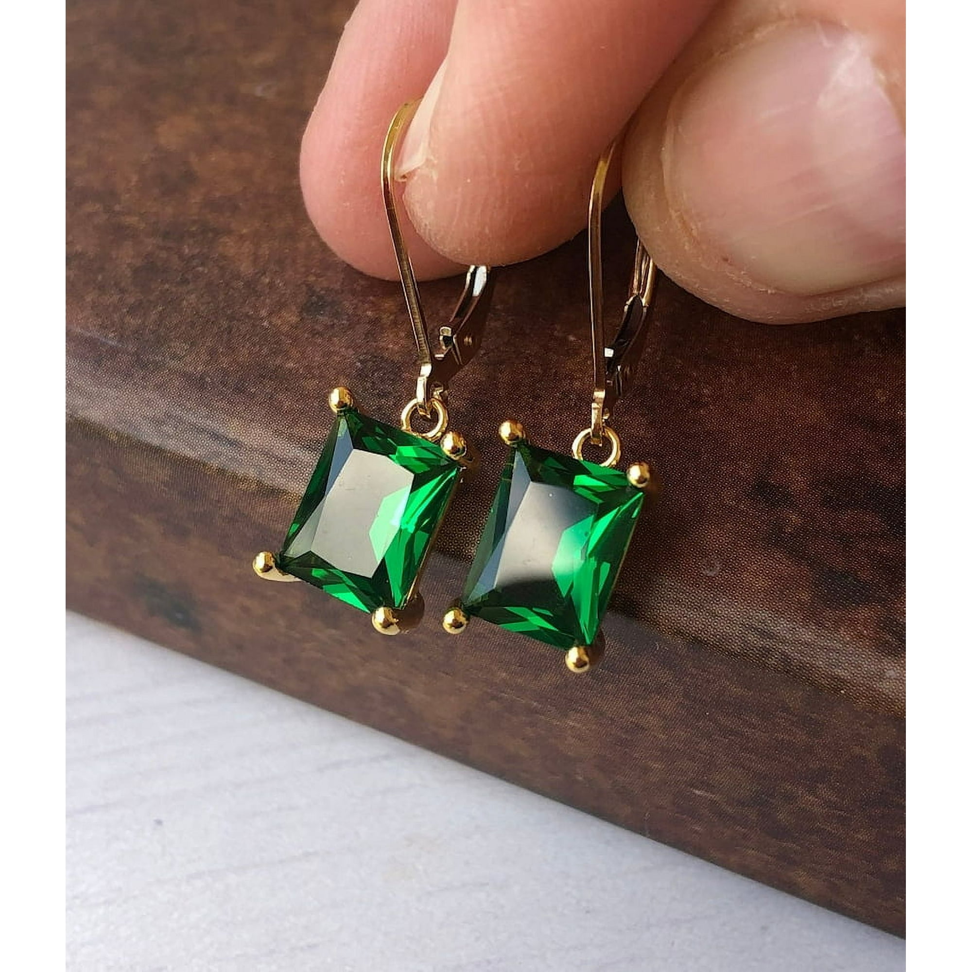 Click here for Gememporium Emerald Earrings  May Birthstone  Dark... prices