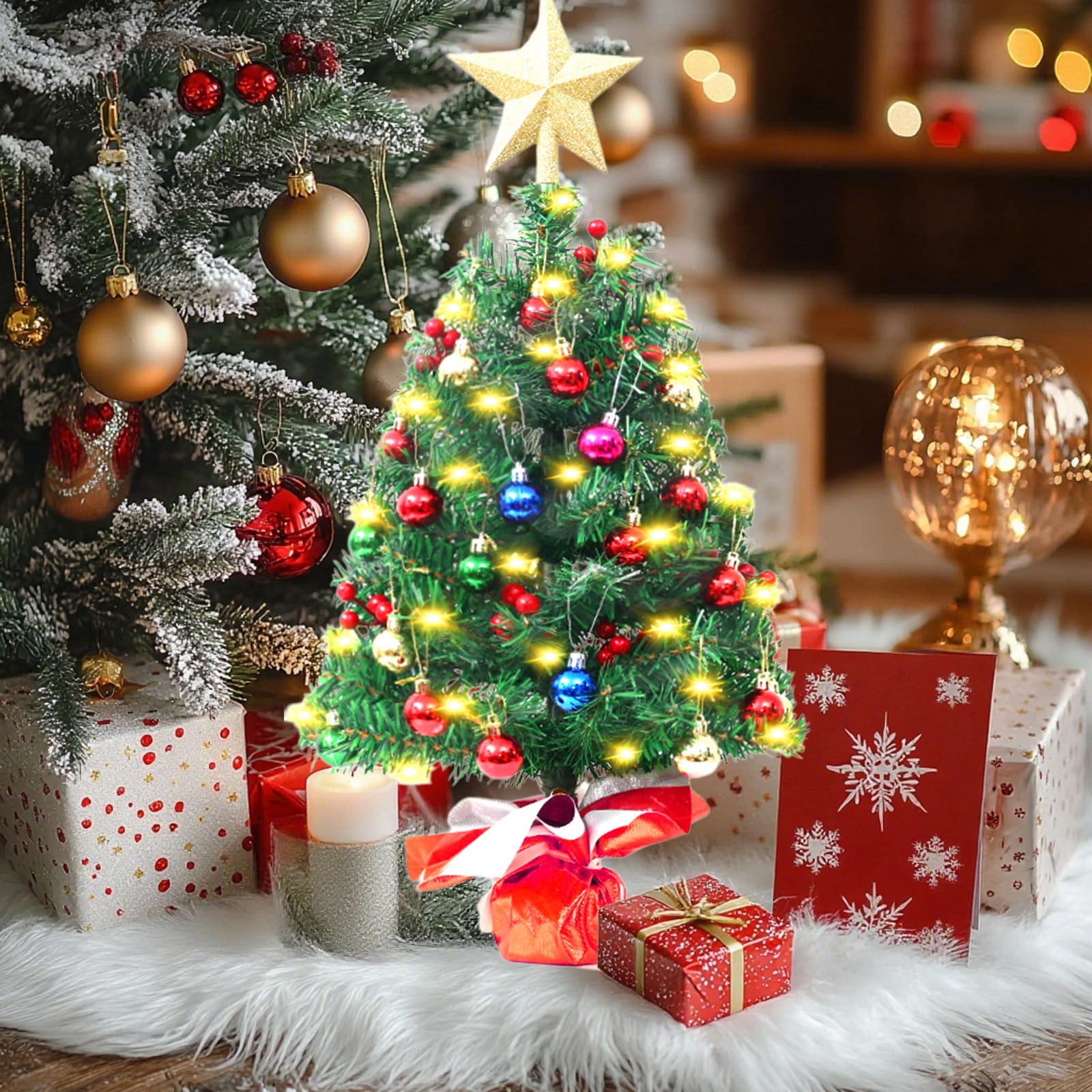 Suncoda Small Christmas Tree, Mini Christmas Tree Desktop Christmas ...