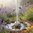 Realistic Granite Solar Bird Bath Outdoor Fountain Water Feature Garden ...