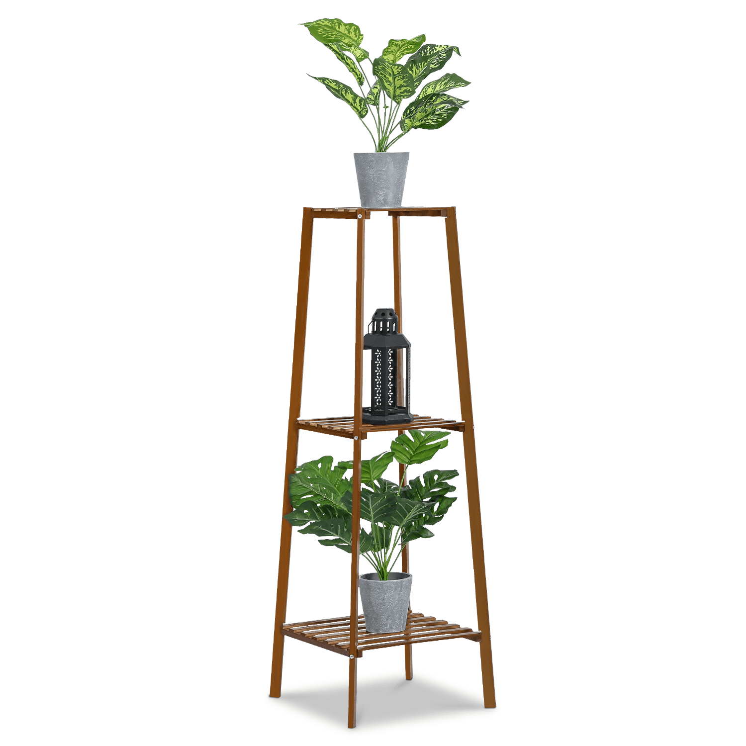 MoNiBloom Bamboo 3 Tiers Trapezoid Plant Stand, Display Rack, Flower ...