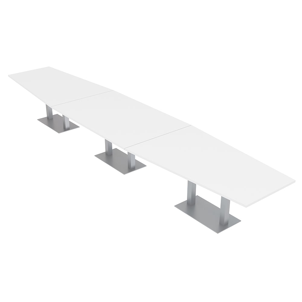 16 Person Hexagon Modular Conference Table Metal Bases Power Units ...