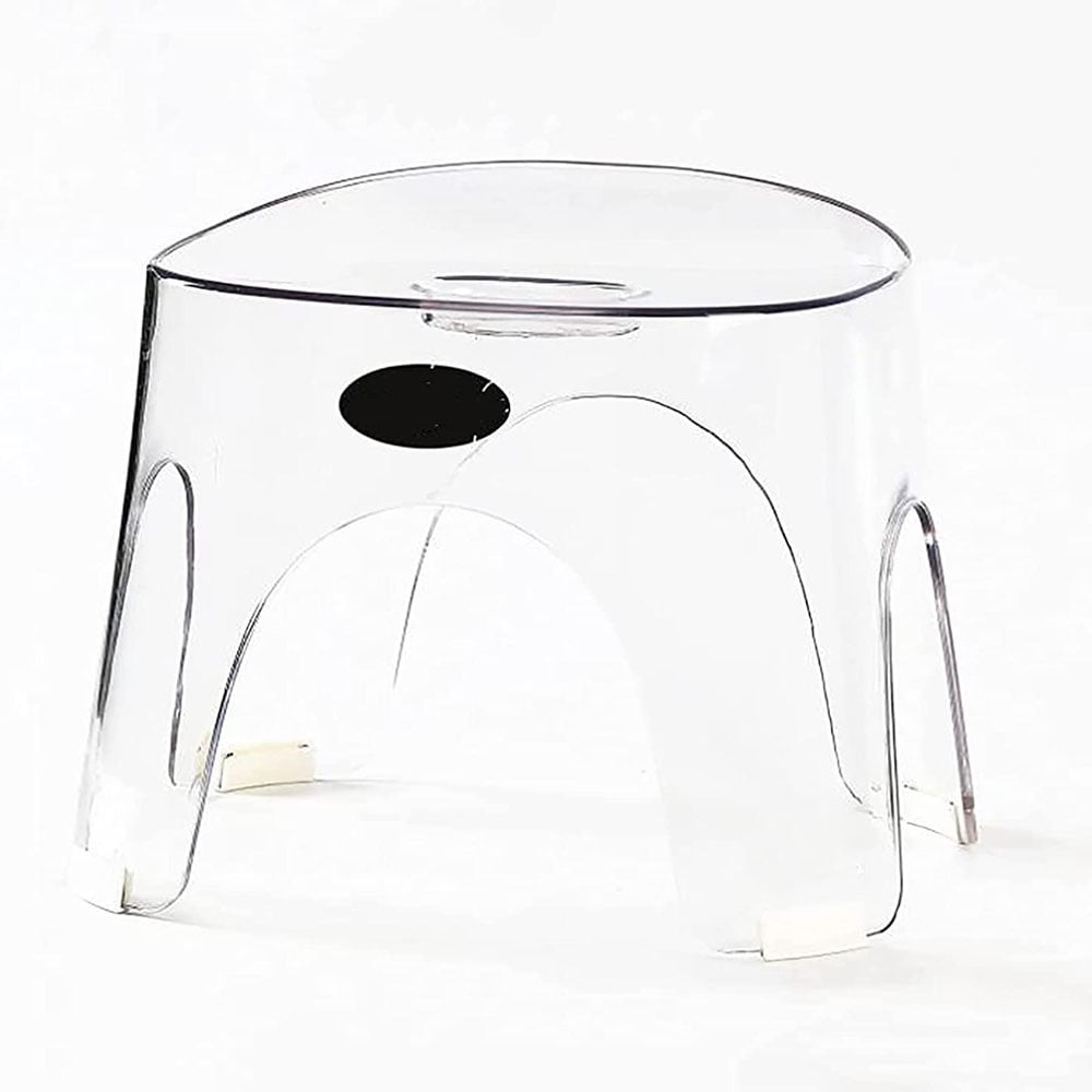 PEACNNG Transparent Acrylic Shower Stool,Thickened Backless Small Stool ...