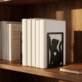 Unique Bargains 2Pcs Decorative Cartoon Metal Bookends Black 4.2*3.5*7 ...