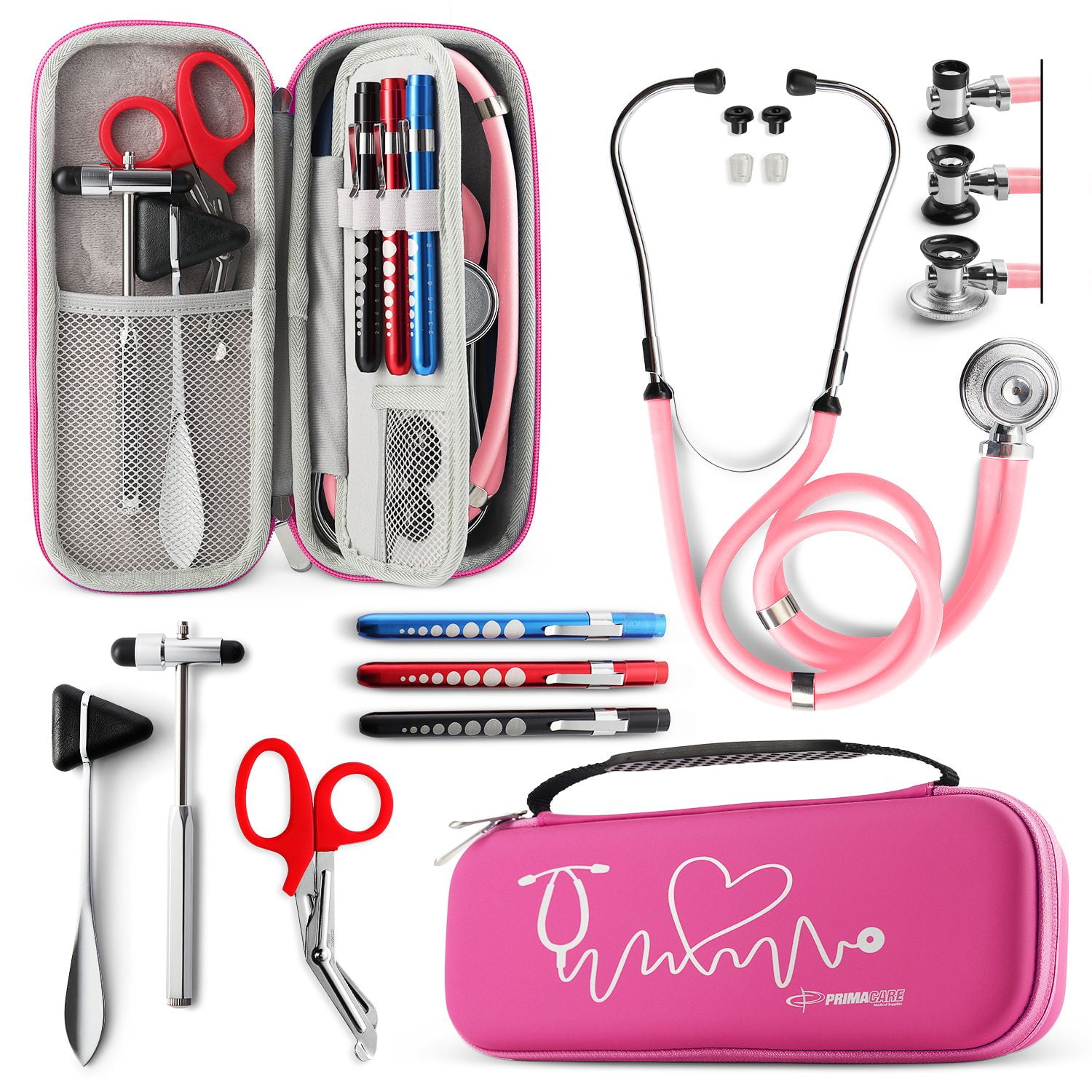 Primacare KB-9397-PK Stethoscope Case, Supplies Included, Pink with ...
