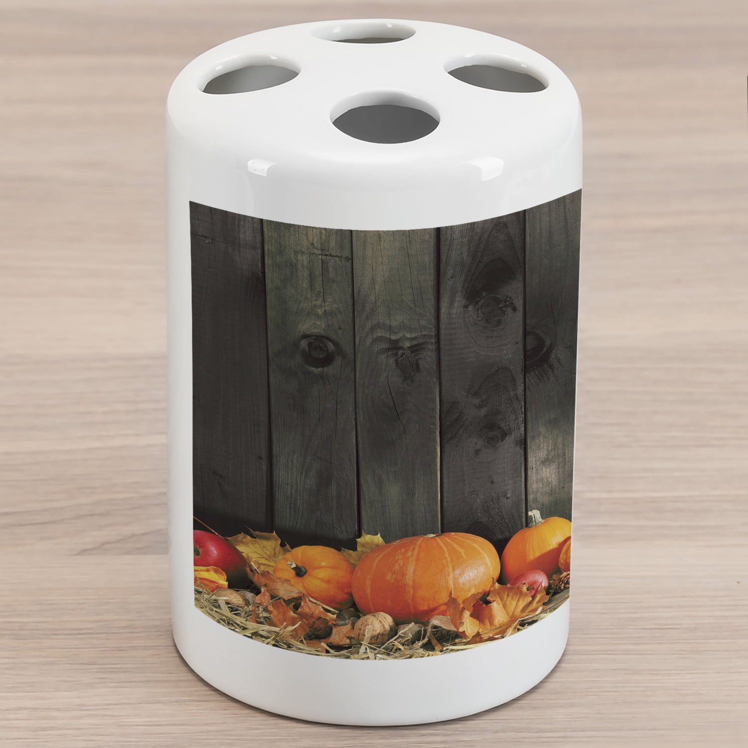 Harvest Ceramic Toothbrush Holder, Thanksgiving Themed Pumpkins Many ...