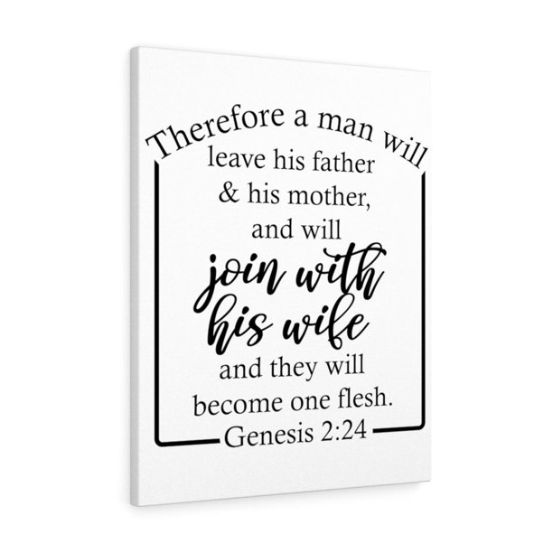 Scripture Walls With His Wife Genesis 2:24 Bible Verse Canvas Christian ...