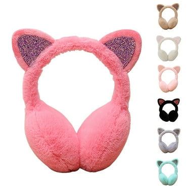 Kids Ear Cover Plush Bunny Ear Foldable Winter Ear Muffs, White ...