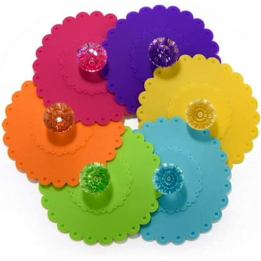 HEMOTON 4pcs Dustproof Rose Design Mug Covers Leak-proof Silicone Cup ...