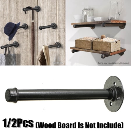 11'' DIY Industrial Retro Iron Pipe Shelf Brackets Wall Mount Holder ...