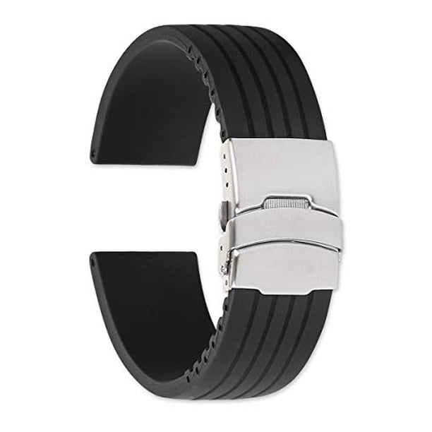 deBeer 22mm Oris Style Divers Clasp Rubber Replacement Watch Band ...