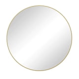 Nmkwnr 42 Inch Gold Metal Framed Round Wall Mirror for Bathroom, Living ...