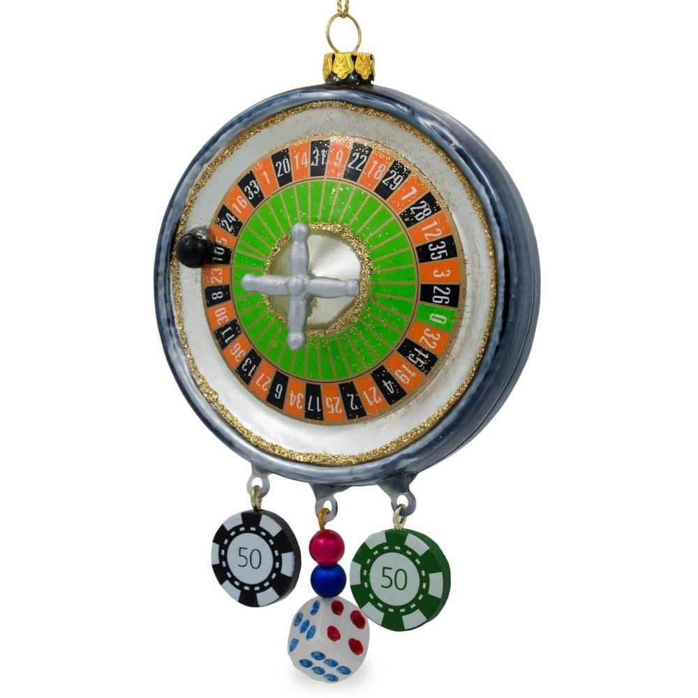 BestPysanky Roulette Casino Poker Chip Glass Christmas Ornament 5.75 ...