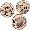 10 Piece 7-8 Inch Natural Wood Slices with Bark, Unfinished Large Round ...