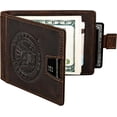 Navy Wallet - Genuine Brown Crazy Horse Leather -Blocking Bi-Fold Card ...