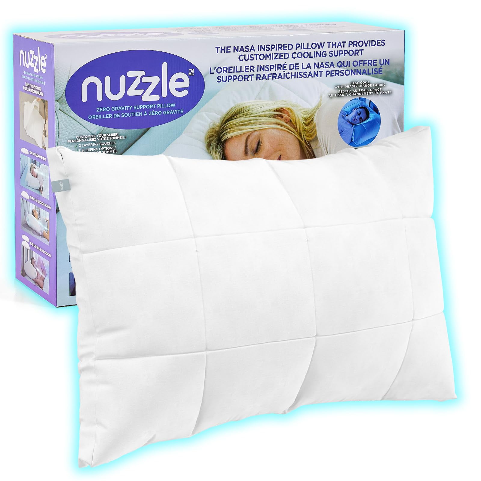 Click here for Nuzzle Cooling Adjustable Pillow For Side Sleepers... prices