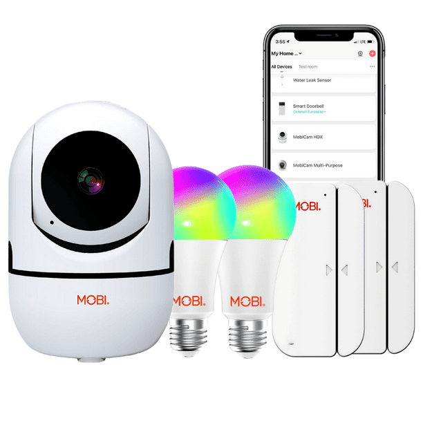 MOBI Smart Nursery Kit - Smart LED Light Bulb, Smart Door & Window ...