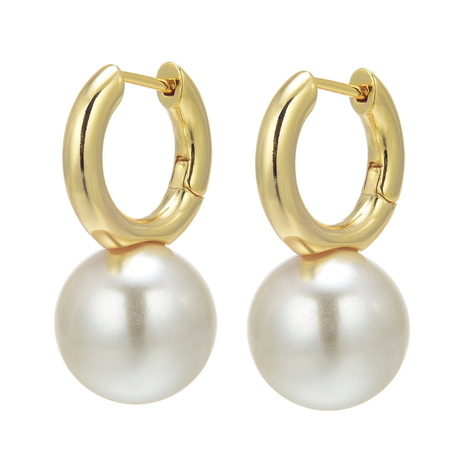 Click here for Huge Swan 16mm Big Pearl Drop Earrings Classic Pea... prices