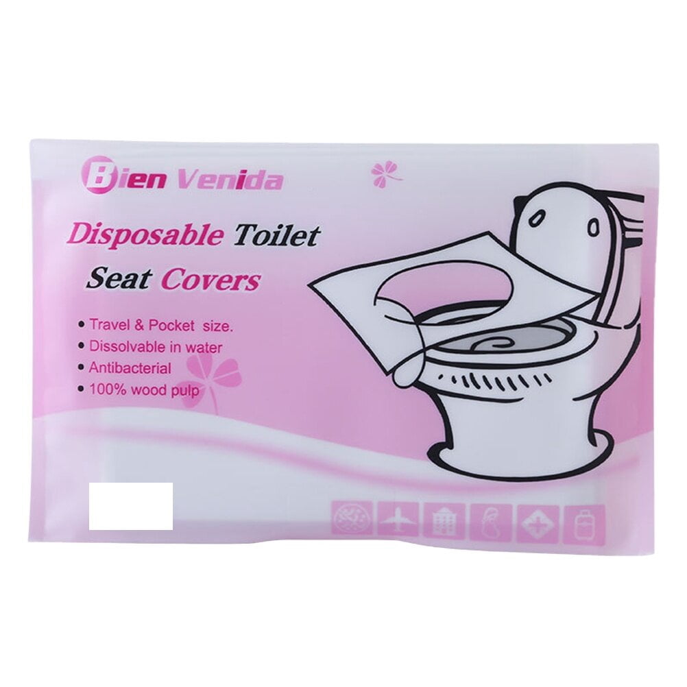 5 Packs White Portable Folded Toilet Mat Water Soluble Toilet Seat ...
