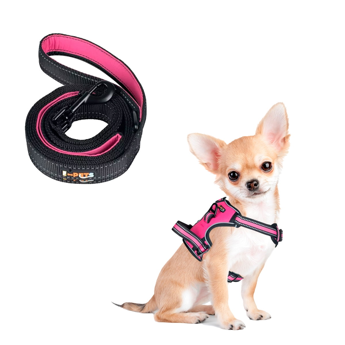 Pechera Arnes E-Pets Correa Color Rosa para Perro Extra Chico Ajustable ...