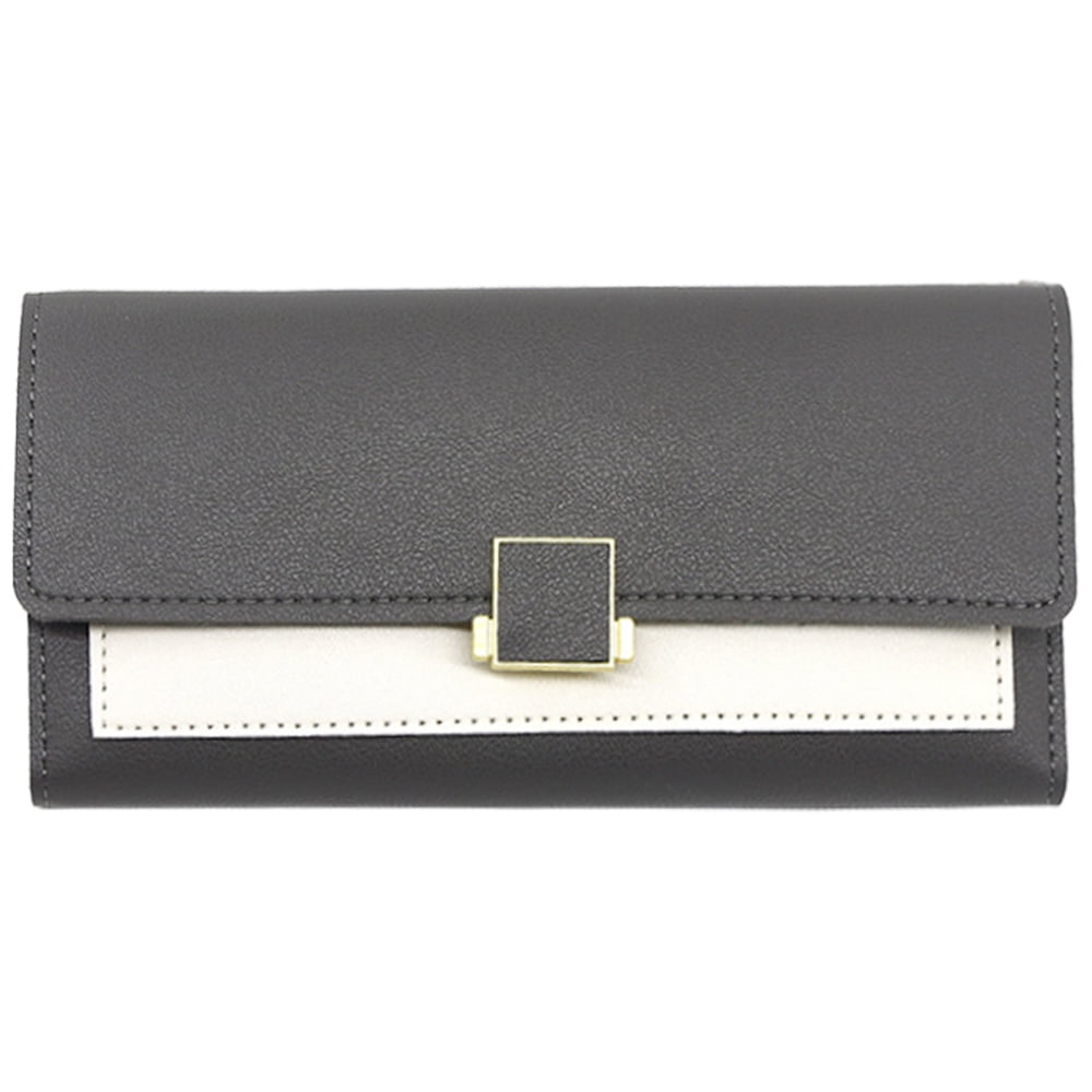 Monedero de mano a cuadros para mujer, sencillo, largo, triple, de ...