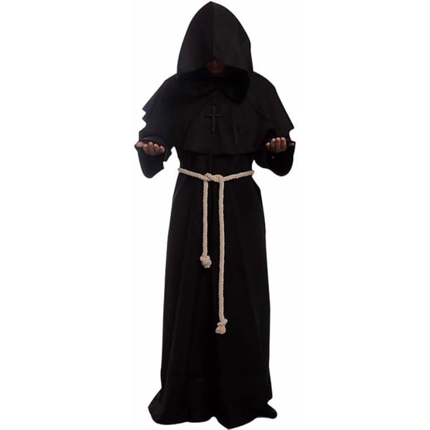 Albornoz de sacerdote, fraile medieval, capucha, monje renacentista ...