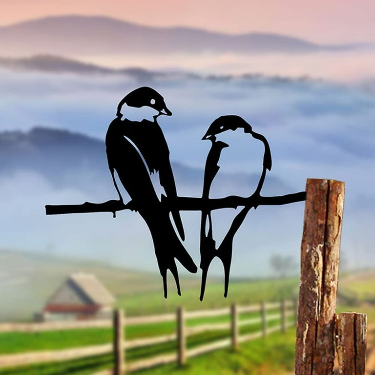 Two Birds On A Wire Silhouette