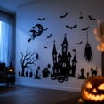 Halloween Static Cling Window Decals Removable Ghost House Scene Window ...