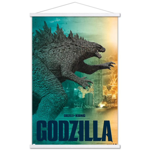 Godzilla vs. Kong - Godzilla Wall Poster with Magnetic Frame, 22.375" x ...
