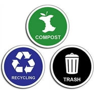 Green Recycle Only No Garbage Sticker Decal - Self Adhesive Vinyl ...