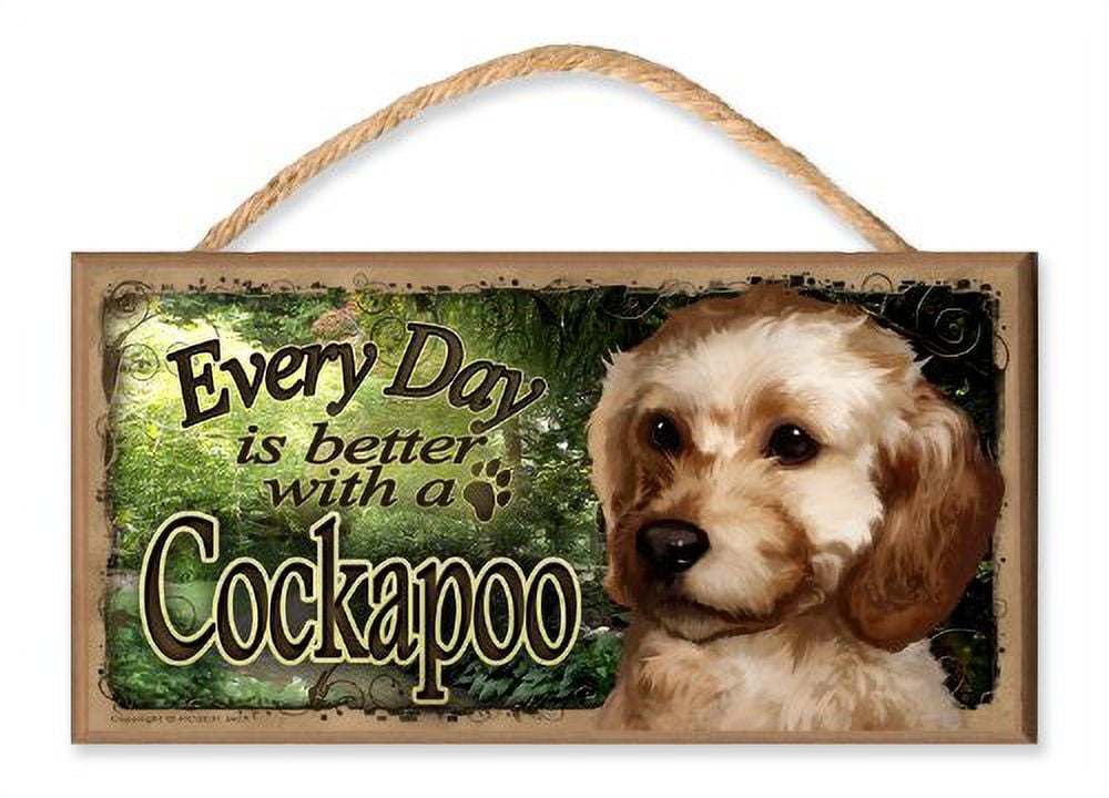 Every Day is Better With A Cockapoo (garden scene) Wooden Sign / Plaque ...