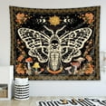 Gothic Skull Moth Tapestry Vintage Butterfly Skeleton Floral Cool Wall ...
