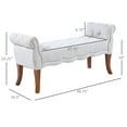 HOMCOM Bedroom Sitting Seat, Traditional Style Upholstered Entryway ...