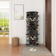 PORKISS 7-Layer Rotating Shoe Cabinet, Modern Tall Shoe Rack with Open ...