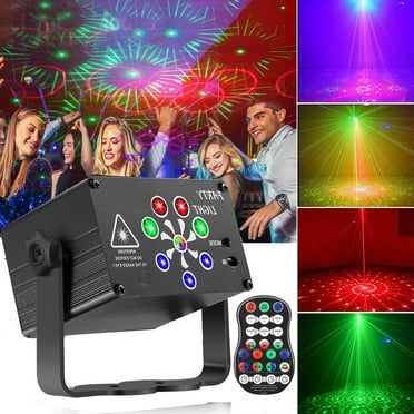 DJ Disco Indoor Party Lights, LED Sound Activated RGB Strobe Projector ...