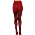 Leg Avenue Women's Nylon Black/Red Striped Tights, One Size - Walmart.com