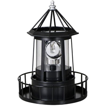 Solar Garden Lighthouse Rotating Lawn Lamp LED Light Beacons Tower for ...