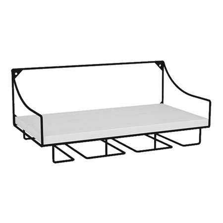 Iron Wall Mounted Rack Stem Glass Shelves Nordic Style Display Black ...