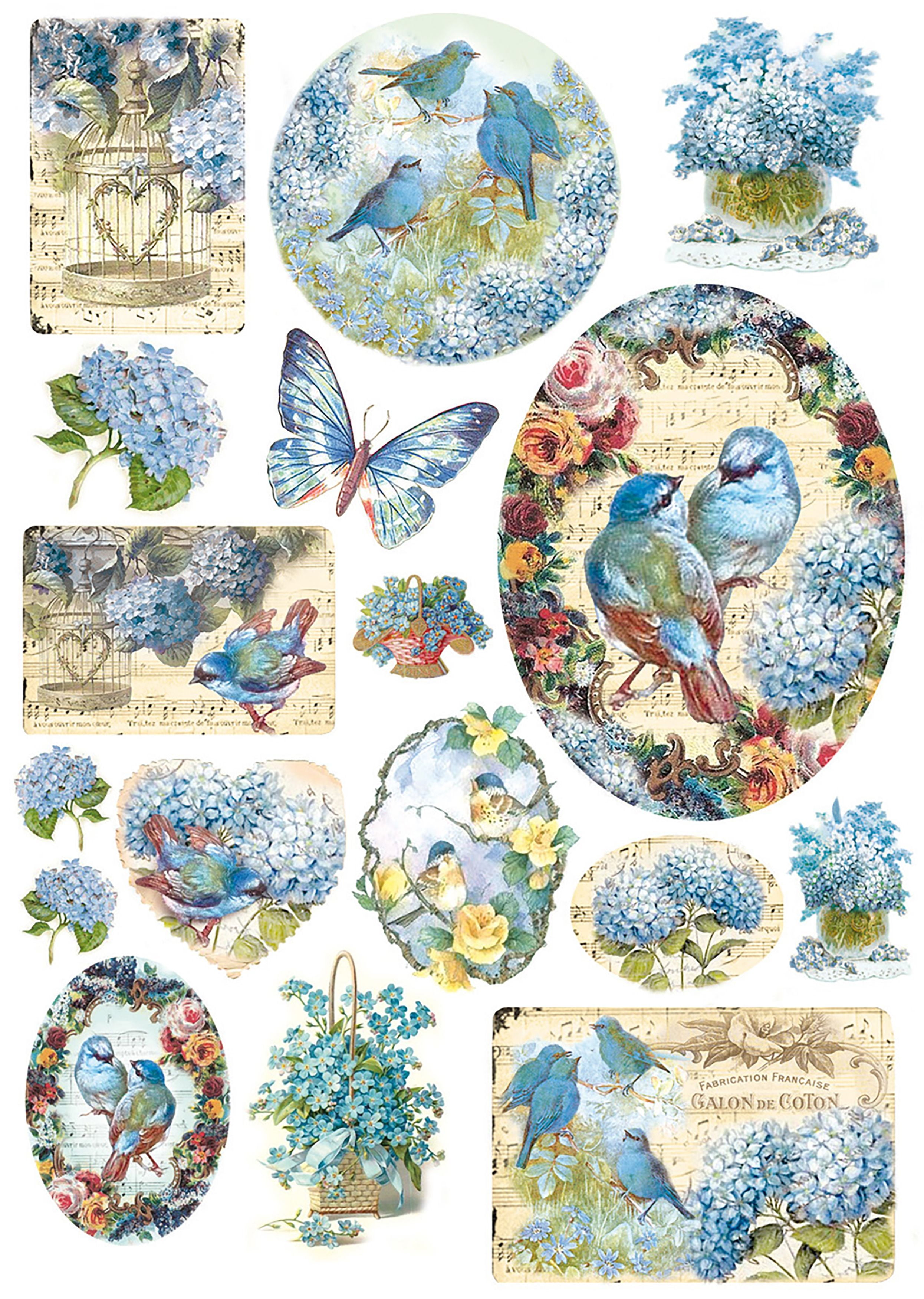 Stamperia Rice Paper Pack A4-Birds & Light Blue Butterfly - Walmart.com