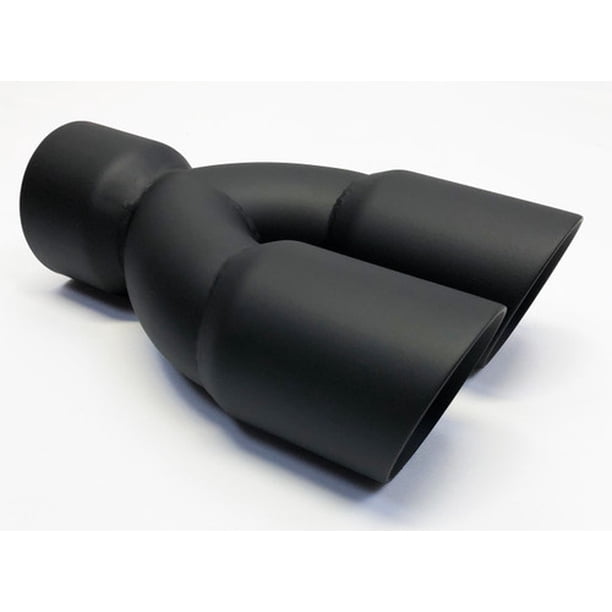Exhaust Tip 3.00" Inlet Dual 3.00 X 9.50 Long Round Double Wall Matte ...