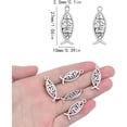 100pcs Jesus Fish Charms Tibetan Alloy Christian Fish Shaped Jesus ...