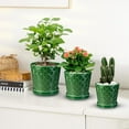 BUYMAX 4",5",6" Dia Planter Set of 3, Modern Style Ceramic Plant Pots ...