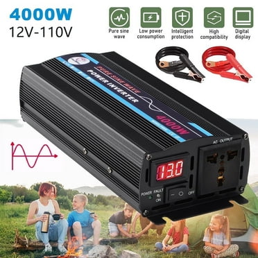 LVYUAN 4000 Watts Pure Sine Power Inverter DC 24V to AC 110V for Vehicle, with LED Display, USB ...