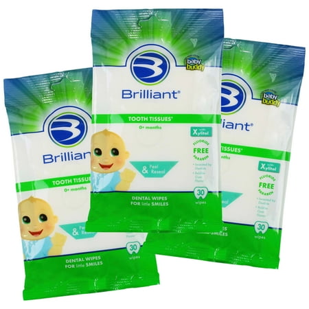 Brilliant Tooth Tissues with Xylitol - Bubble Gum Flavor Teeth Wipes ...