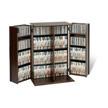 TransDeco Glass Multimedia CD/DVD Rack for 792 CD 552 DVD, Black ...