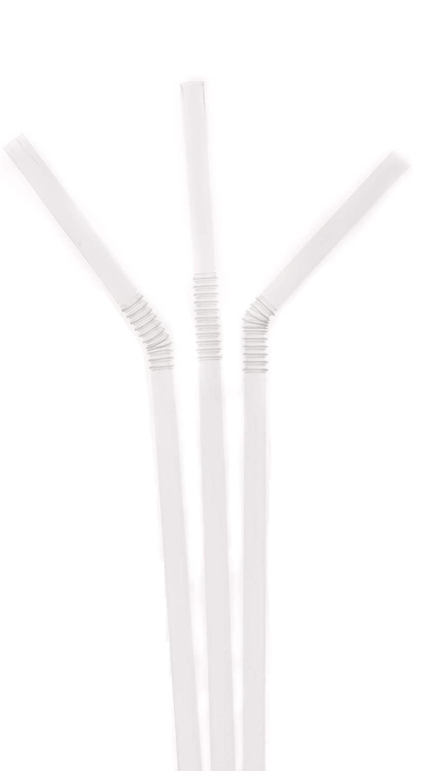 [400 Pack] Individually Wrapped Flexible Plastic Drinking Straws ...