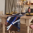 Blue Brown Geometric Burlap Cotton Table Runner 13x36 Inches Short ...